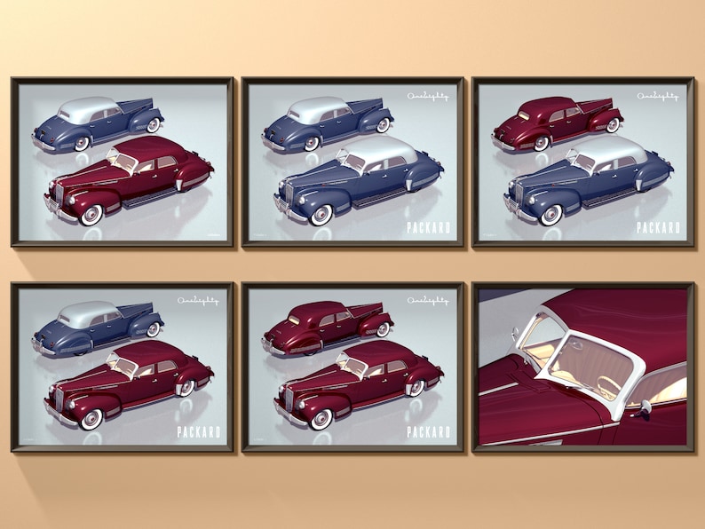 Packard 180 Sport Sedan by Darrin 1941, Five Digital Renderings, Size ...