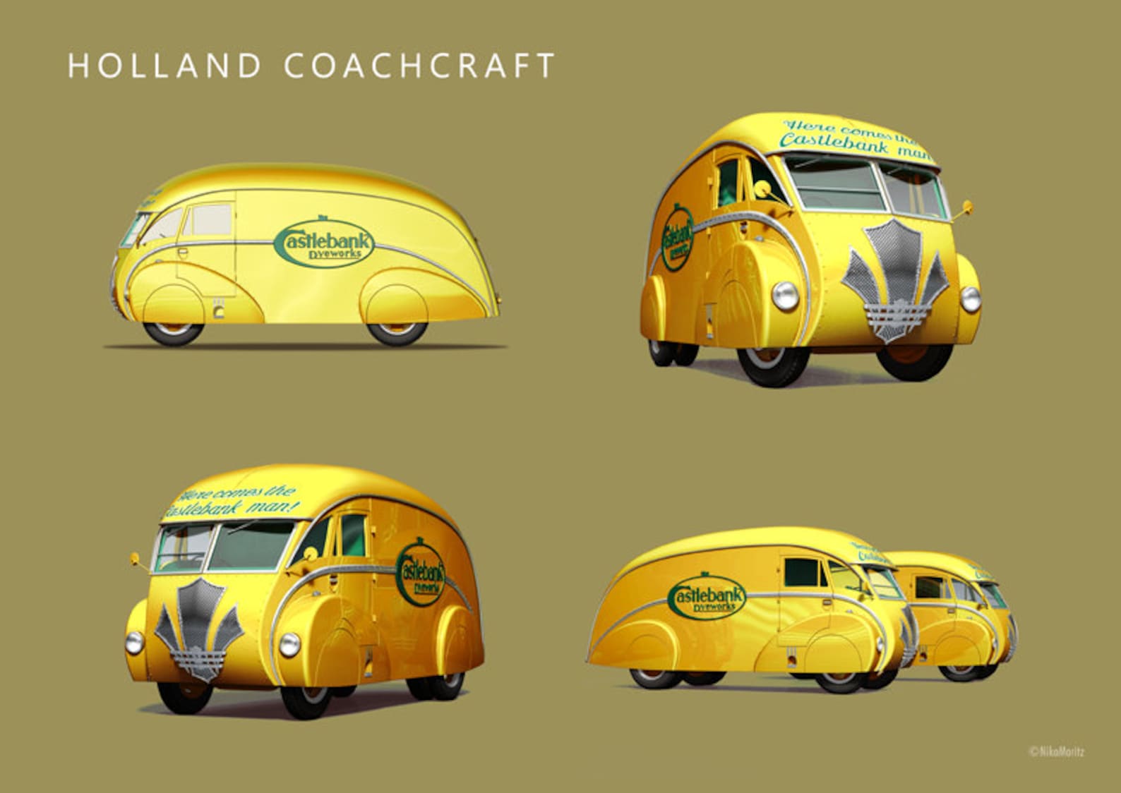 Holland Coachcraft Streamline Truck 1930s, Digital Rendering, Size A3 ...