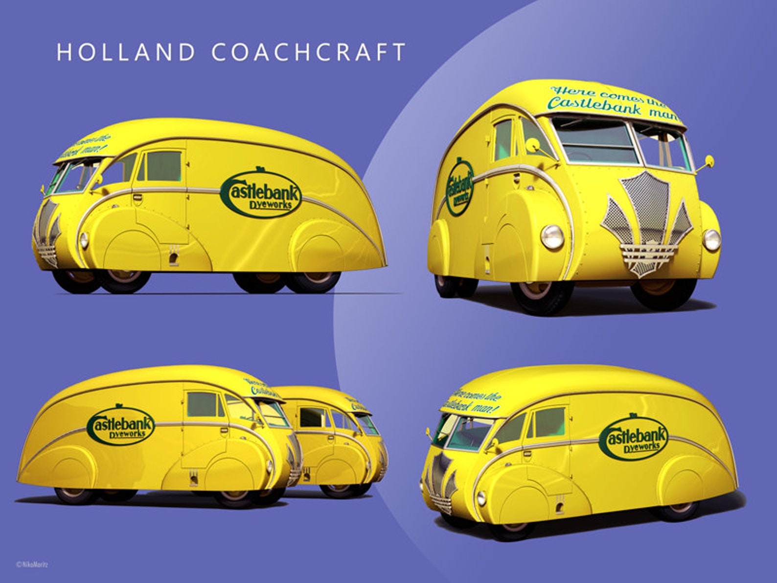 Holland Coachcraft Streamline Truck 1930s, Digital Rendering, Size ...