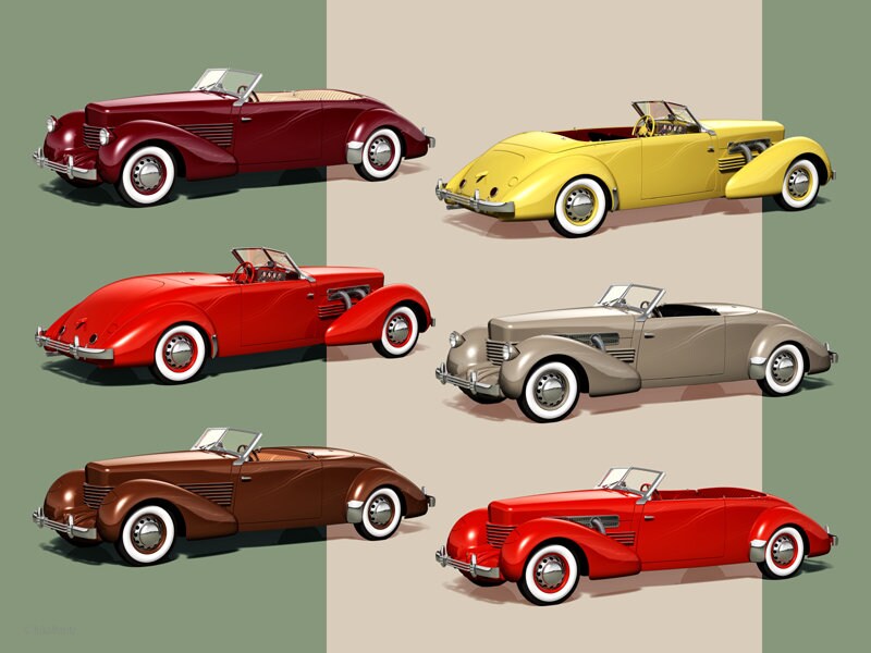 Cord 810 and 812, Five Digital Renderings, Size: 8000 X 6000 Pixels - Etsy