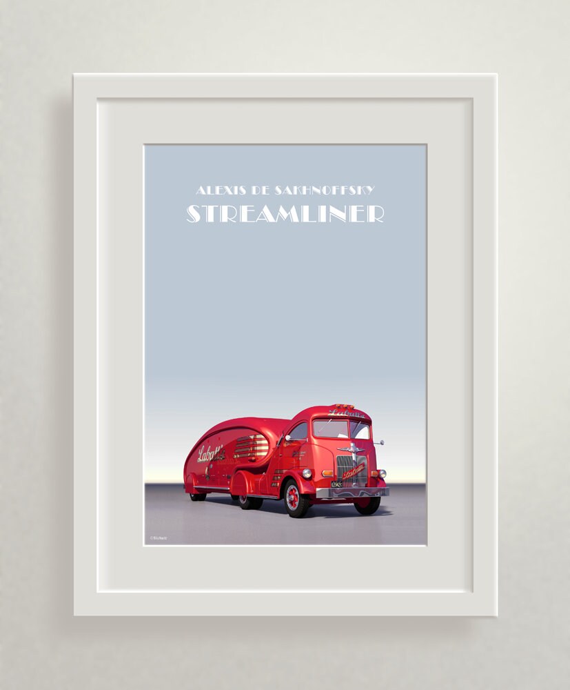 Streamliner Truck Art Print: Alexis De Sakhnoffsky Renderings (digital ...