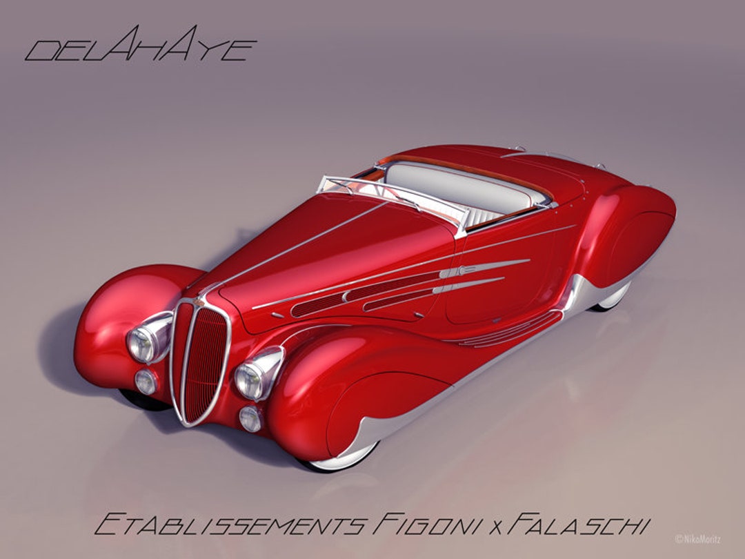 Delahaye 165 Figoni Et Falaschi, Four Digital Renderings, Size: 8000 X ...