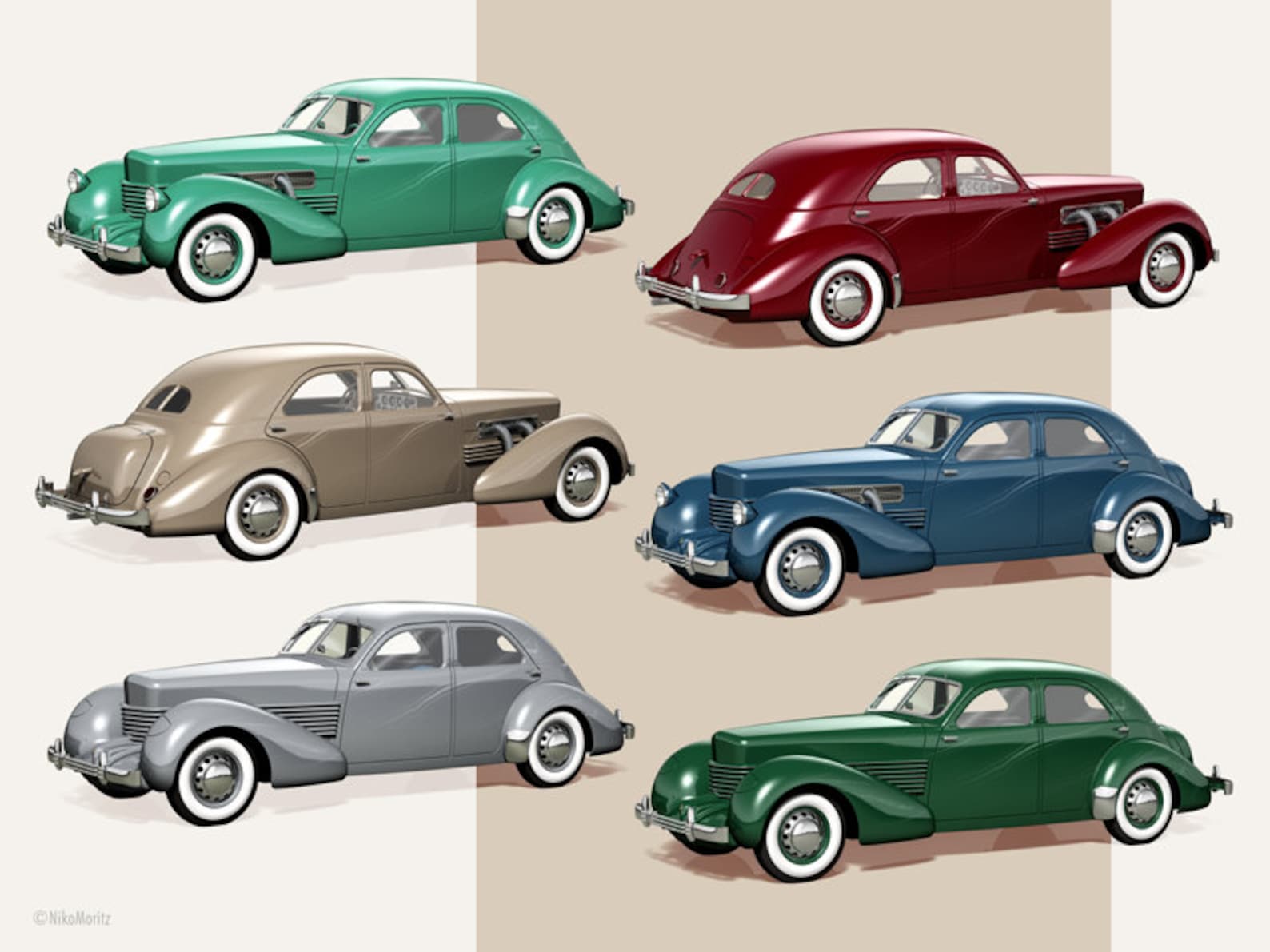 Cord 810 and 812, Five Digital Renderings, Size: 8000 X 6000 Pixels - Etsy