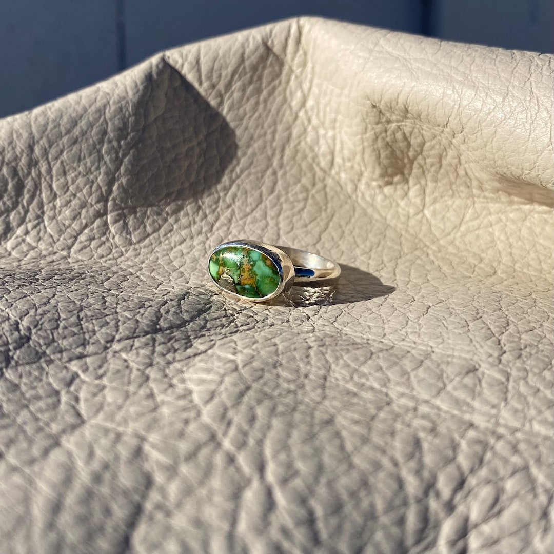 Sonoran Gold Turquoise Horizontal Ring 3 - Etsy