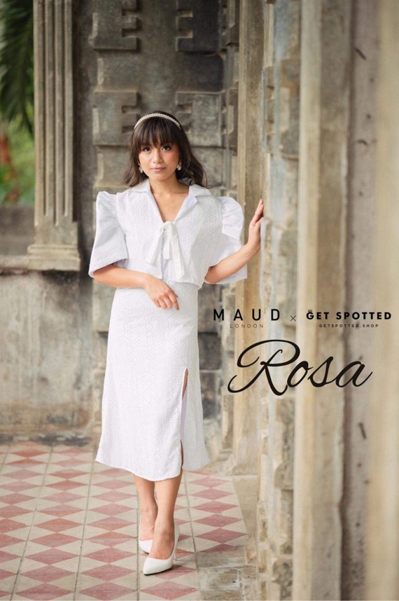 Maud X Get Spotted: Rosa tie Top White Eyelet or Plaid - Etsy