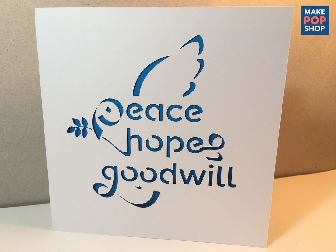Peace, Hope and Goodwill Christmas Card. Template Cutting File (SVG ...