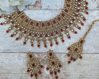 Sabyasachi Inspired/indian Bridal Jewelry Set/full Bridal Set/kundan Necklace Set/indian Jewelry ...