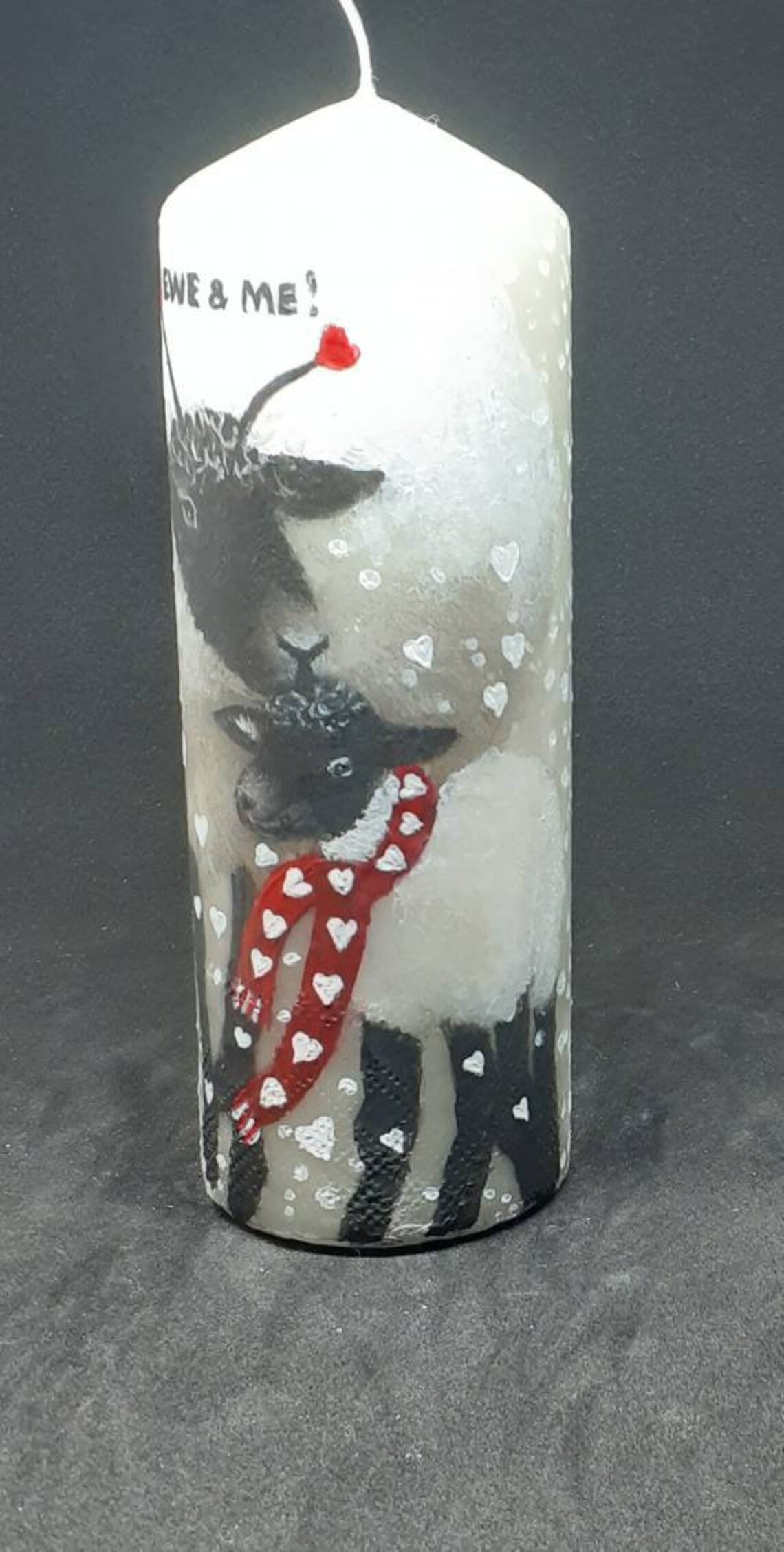 Valentine Sheep Candle.hand Painted Unique Unusual Gift. - Etsy