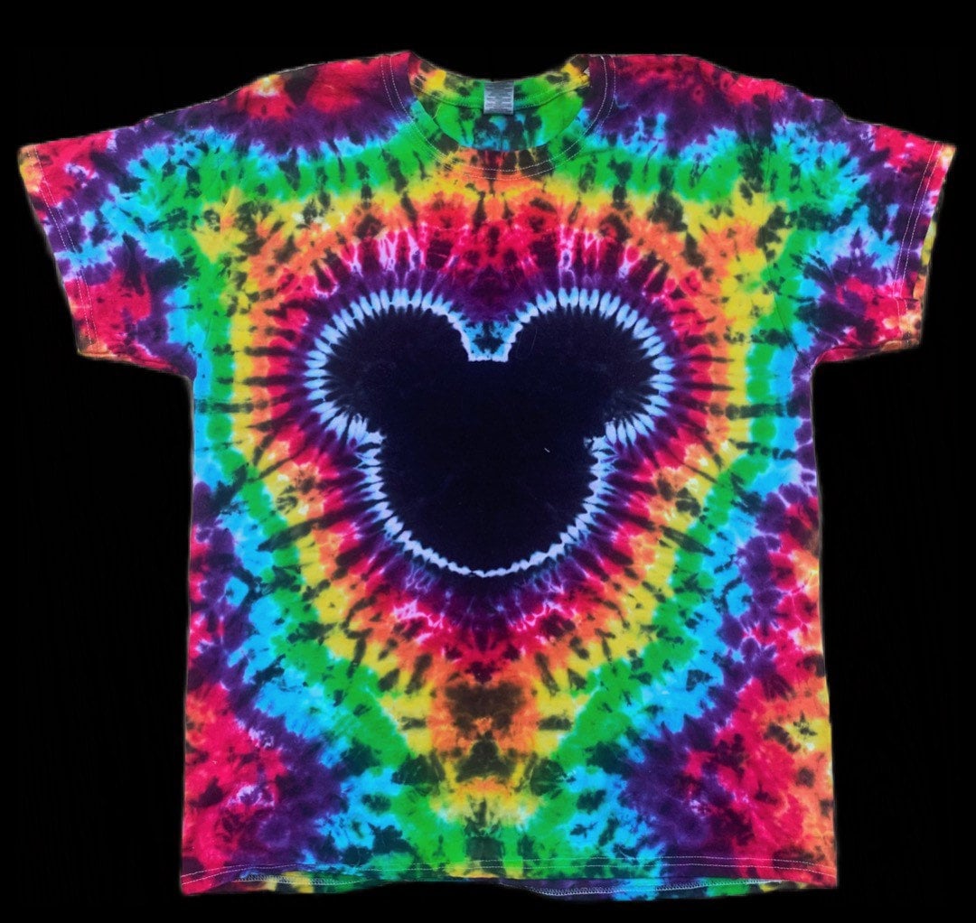 Mouse Tie Dye T-shirt, Rainbow Tie Dye Mouse Ear Top, Outfits for Dis ...