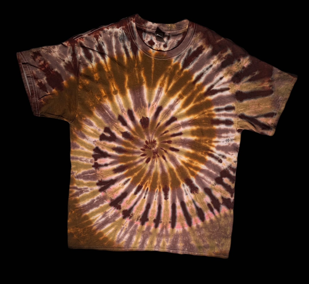 Made to Order Hand Dyed Brown Earth Tones Spiral Tie Dye T-shirt ...