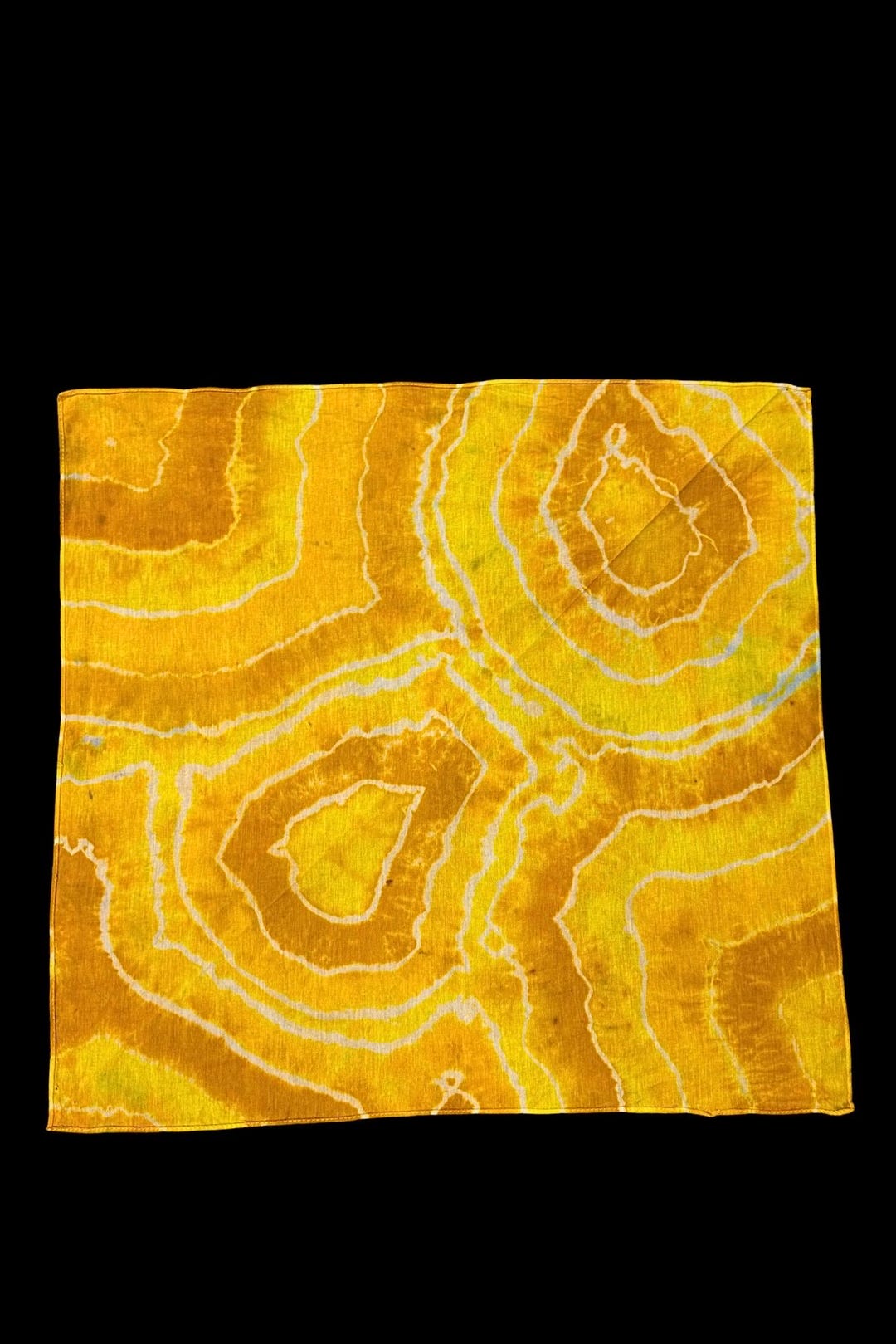 Yellow Geode Tie Dye Bandana, Hand Made, 100% Cotton, 22 by 22 Inches ...
