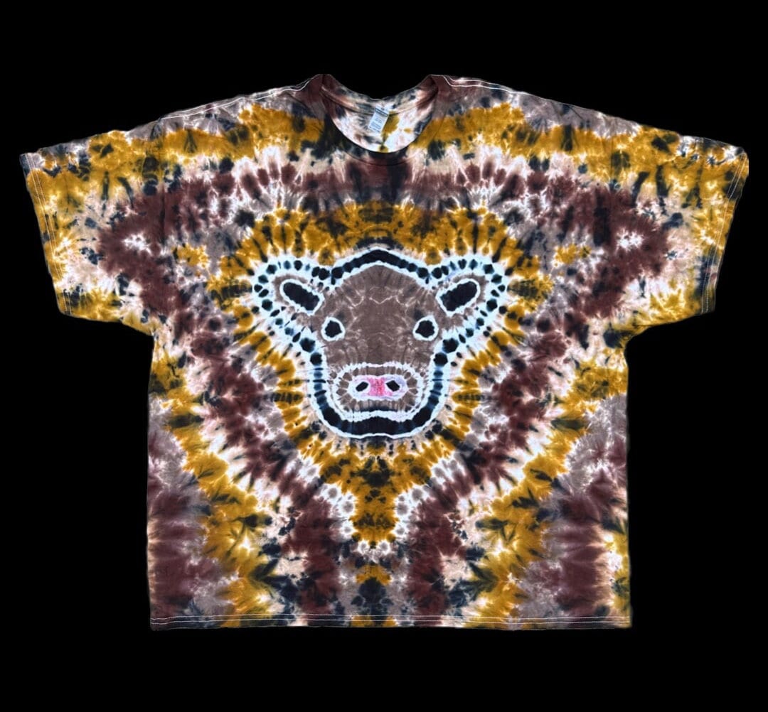 Hand Dyed Made to Order Cow Tie Dye Shirt, Brown Cow Tie Dye, T-shirt ...