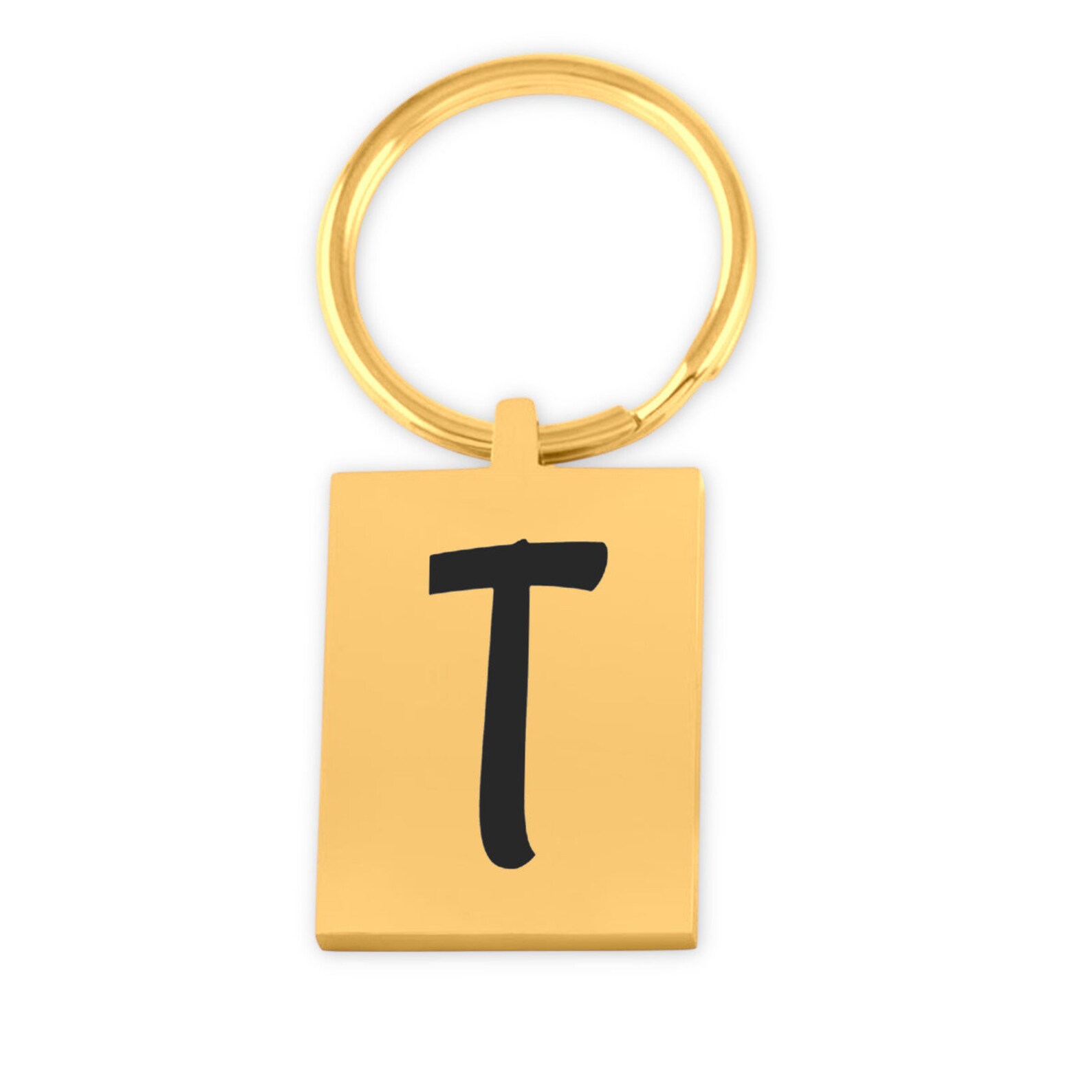 Letter T Keychain-stainless Steel or Gold Plated Stainless | Etsy