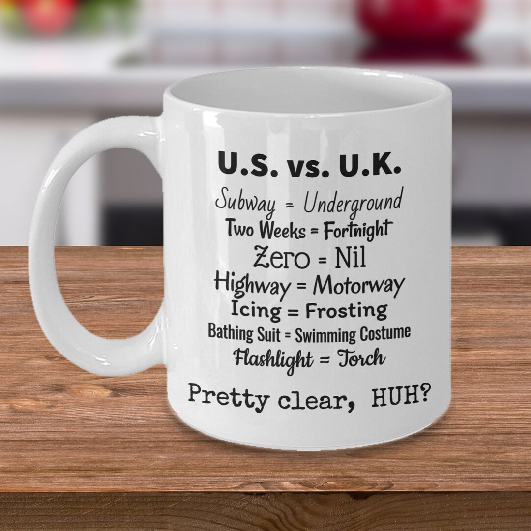 Funny Mug for American or British-english Professor Gift-u.s Vs U.k-fun ...