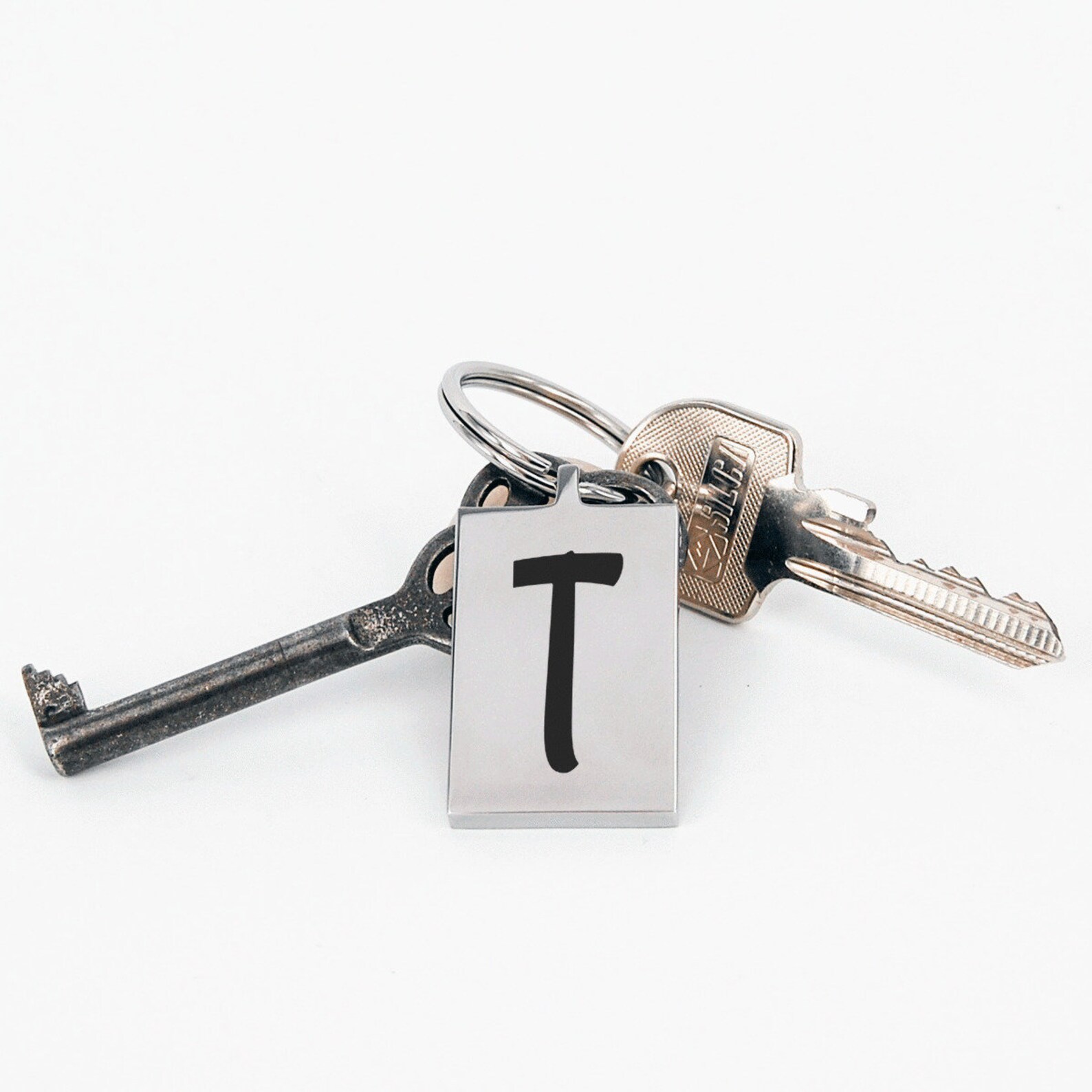 Letter T Keychain-stainless Steel or Gold Plated Stainless | Etsy