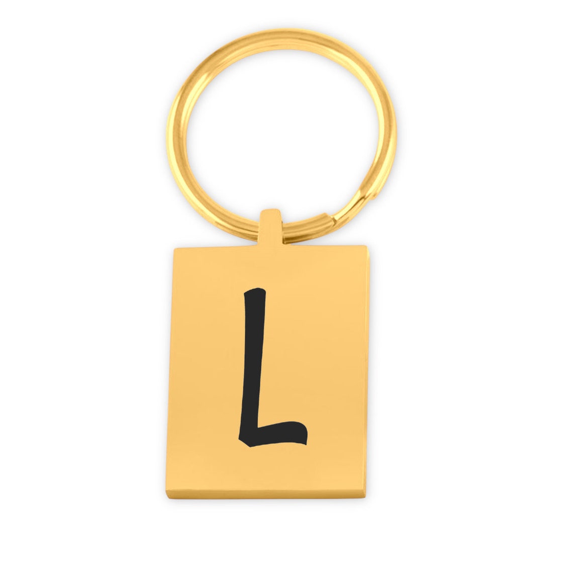 Letter L Keychain Stainless Steel or Gold Plated Stainless | Etsy