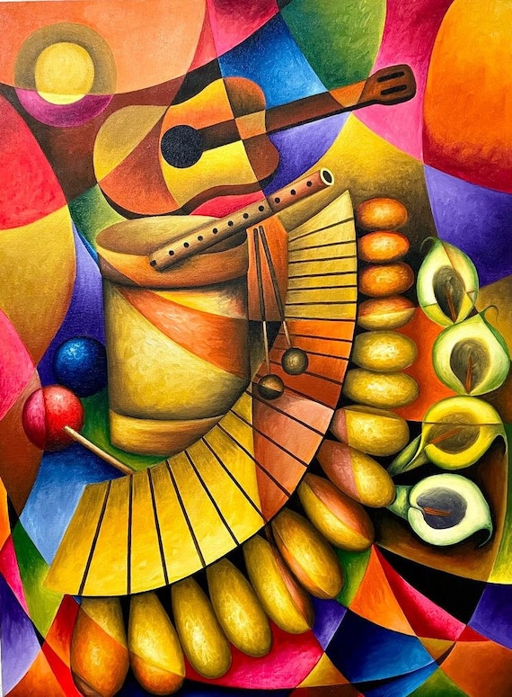 Abstract Paintings Of Musical Instruments
