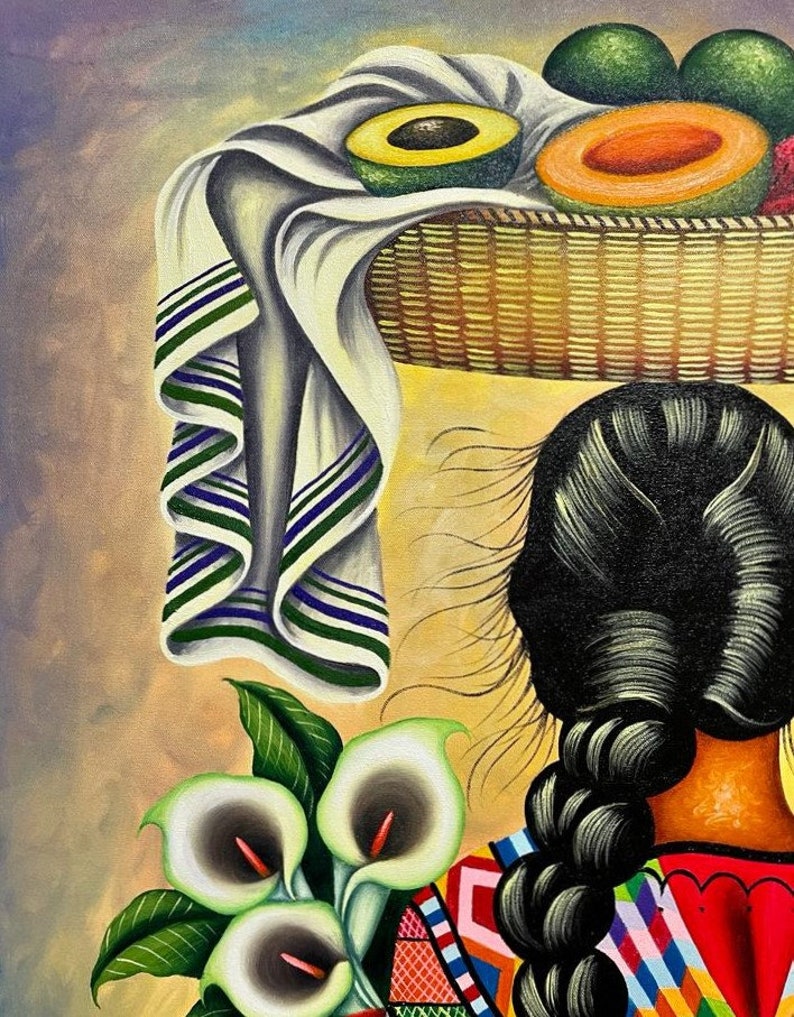 Original Oil Painting of Indigenous Woman/guatemala Art/mayan Painting ...