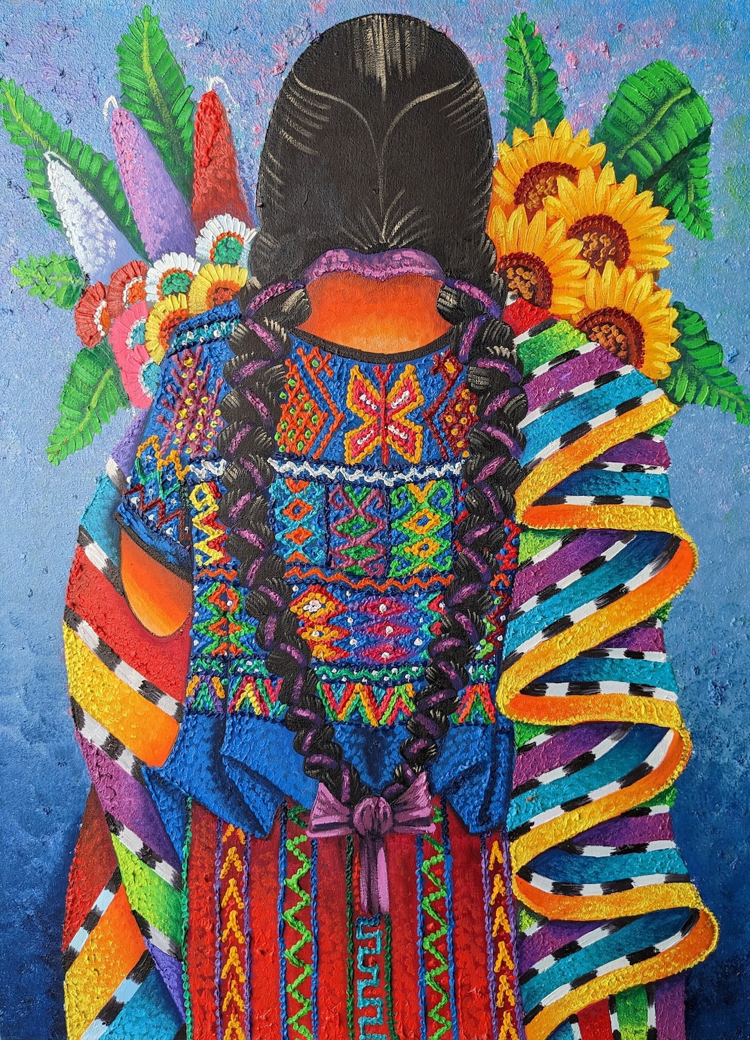 Original Oil Painting of Indigenous Woman/guatemala Art/mayan Painting ...