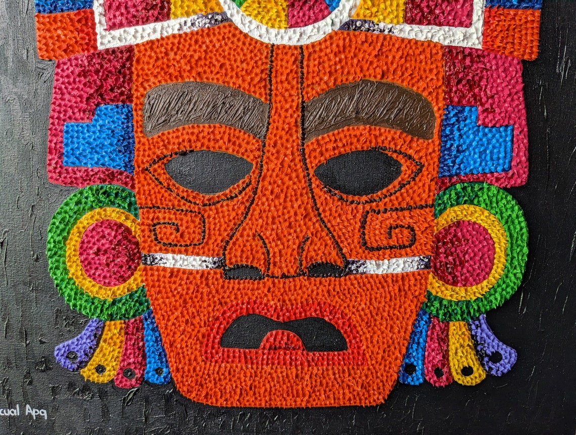 Original Oil Painting of Mayan Masks/abstract/guatemala Art/mayan Art ...