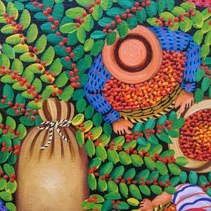 Original Oil Painting of Coffee Harvest/guatemala Art/coffee Art/café ...