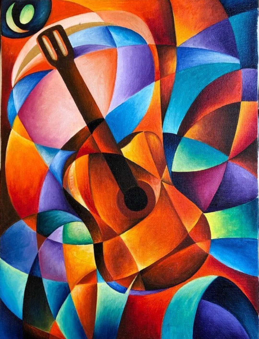 Original Oil Painting of Abstract Guitar/guatemala Art/abstract Art ...