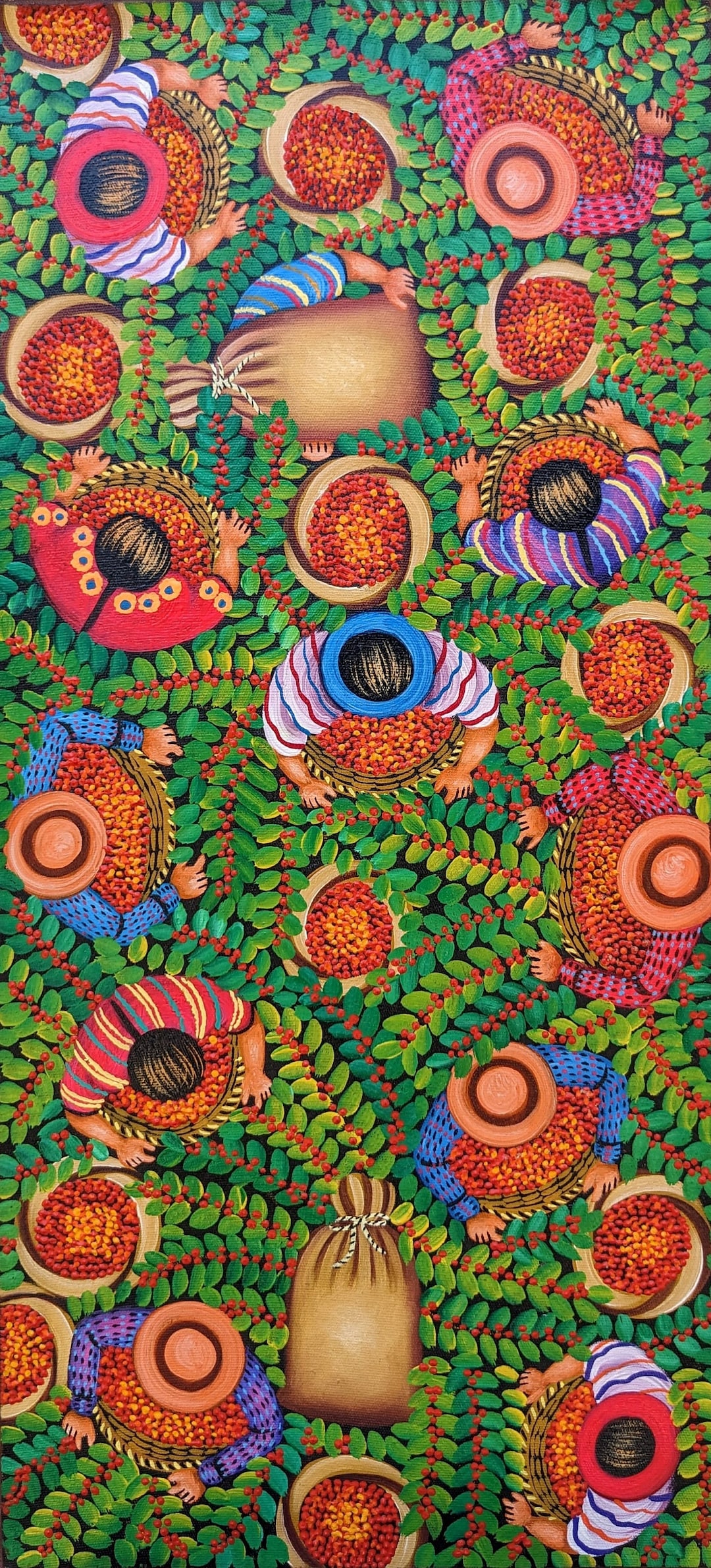 Original Oil Painting of Coffee Harvest/guatemala Art/coffee Art/café ...