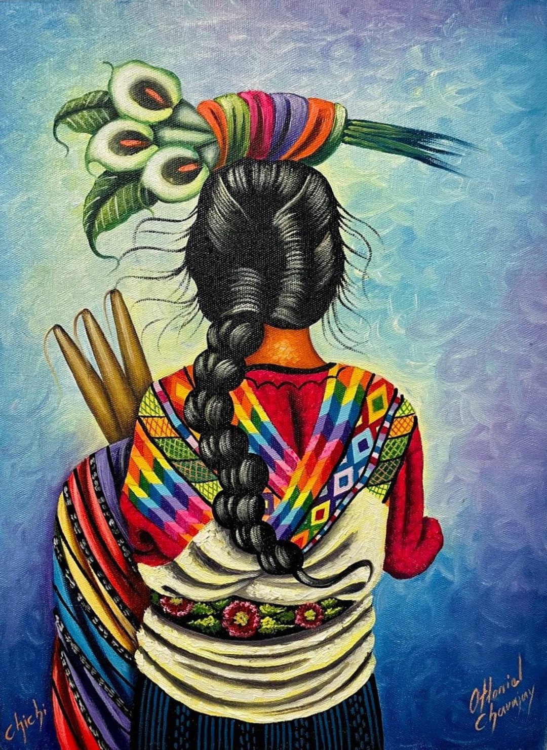 Original Oil Painting of Indigenous Woman/guatemala Art/mayan Painting ...