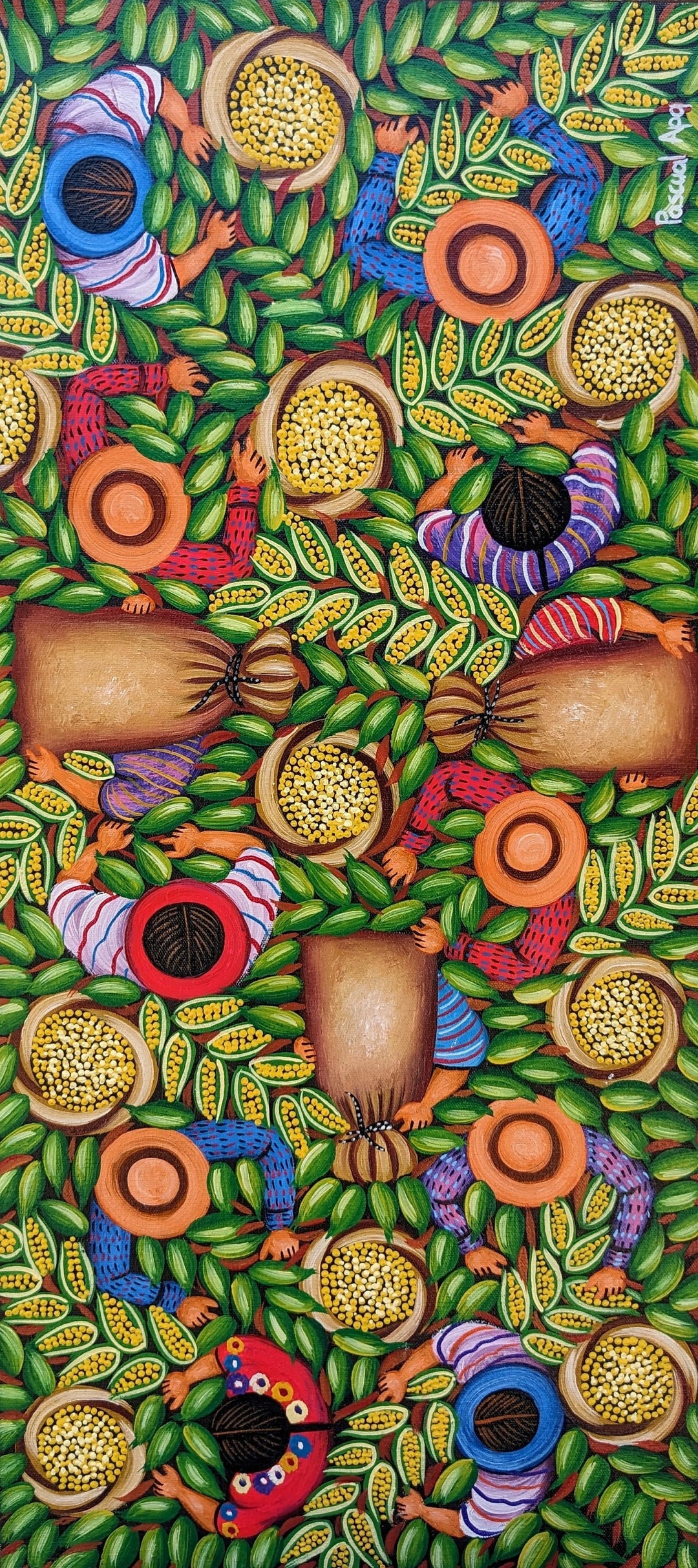 Original Oil Painting of Corn Harvest/guatemala Art/corn Art/mayan Art ...