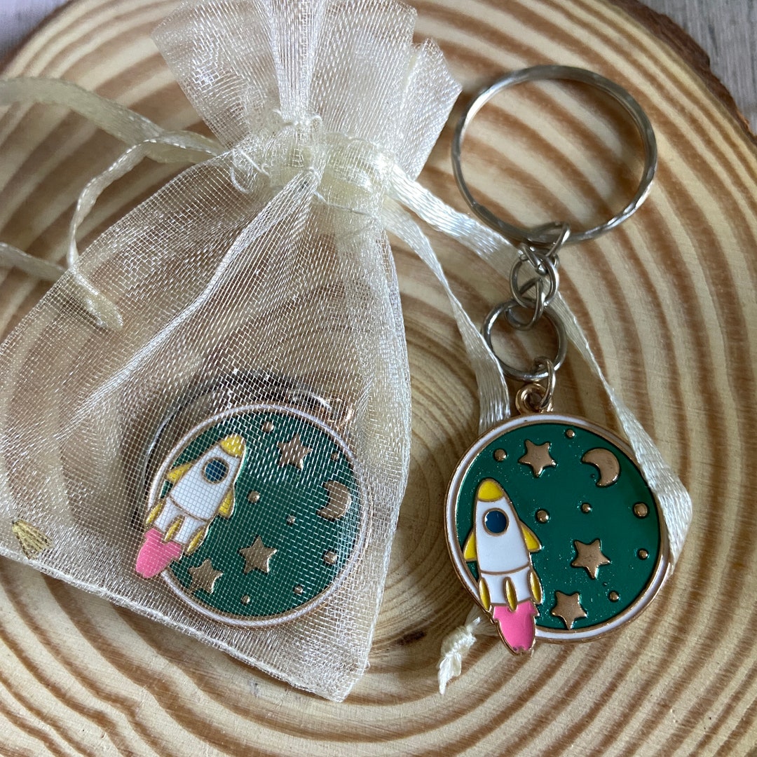Space Theme Keychains- Rocket Ship - Earth Keyring - Planet Keyrings - Etsy