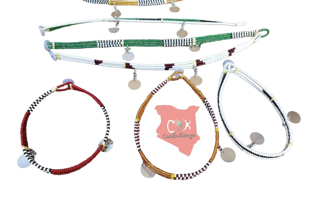 ON SALE Masai Beaded Female Anklets Handmade Women African Accessories ...