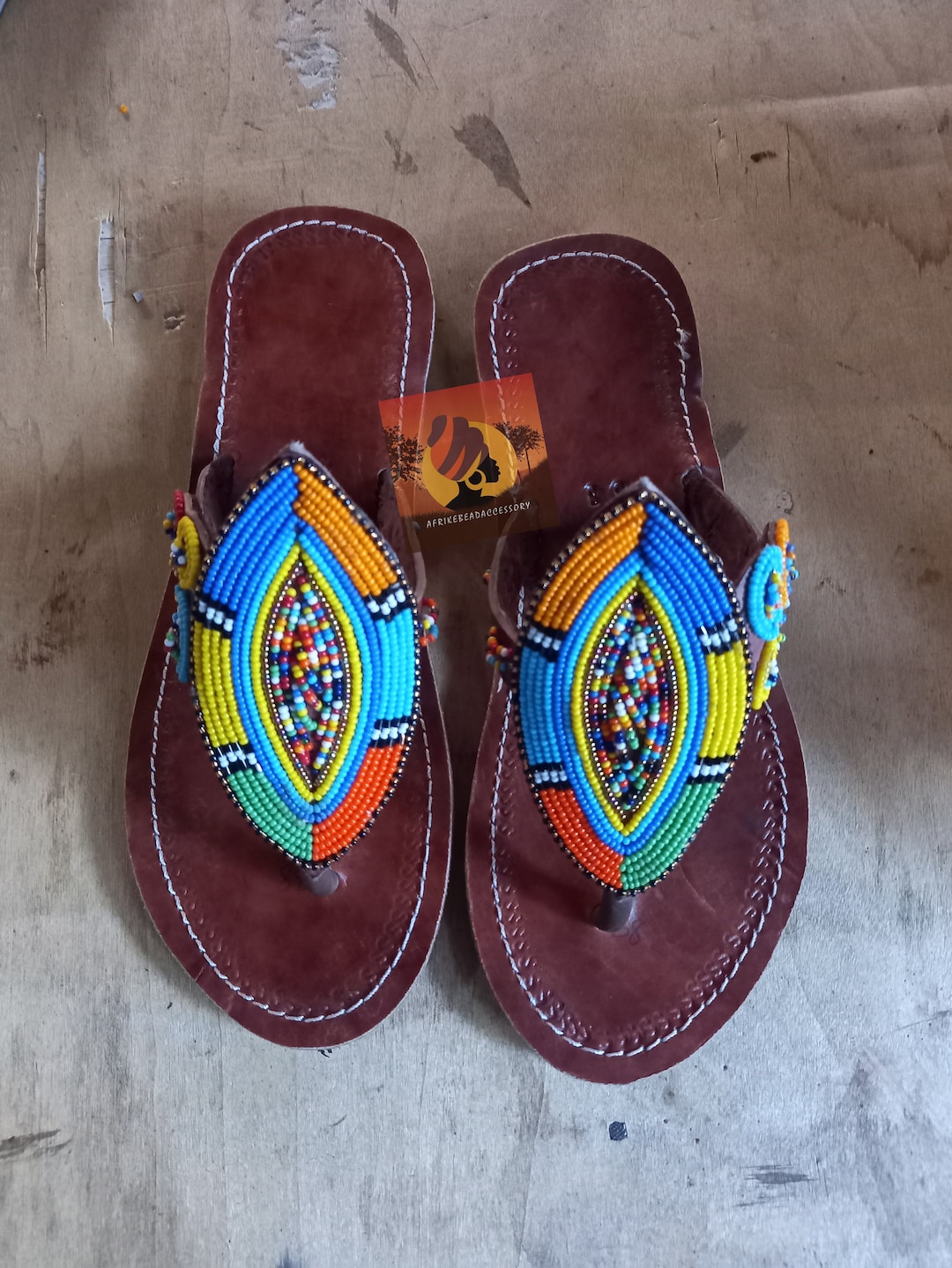 ON SALE Women African Sandals Masai Female Sandals Beach Leather ...