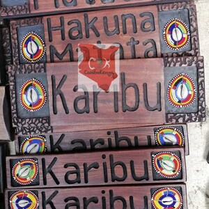 Karibu Sign, Welcome Sign, Hakuna Matata Sign, Door Sign, Wall Hanging ...