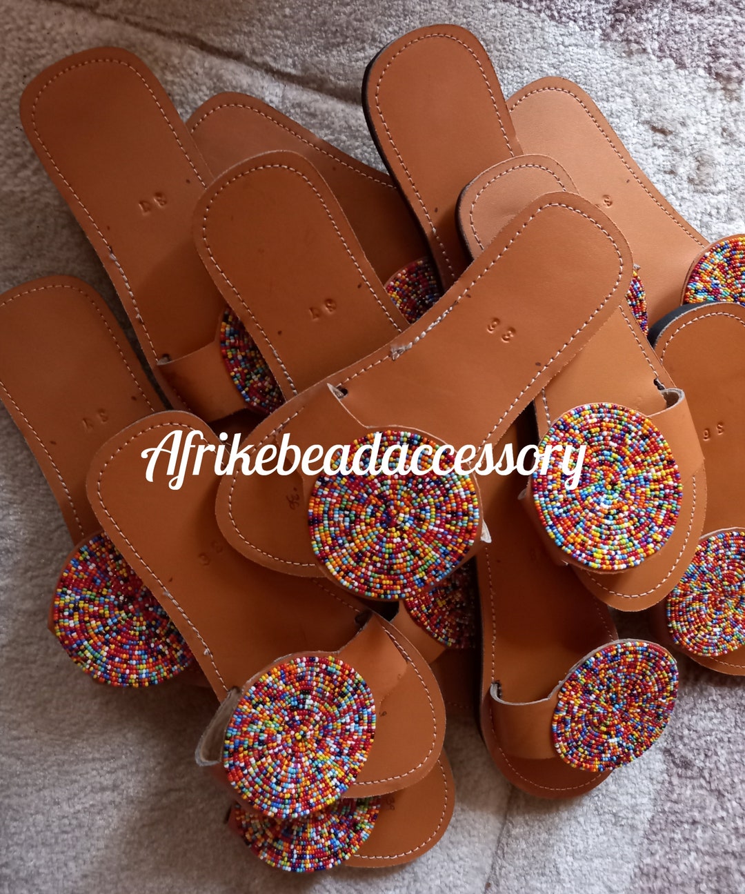 ON SALE Wholesale Masai Female Handmade Shoes African Leather Beaded ...