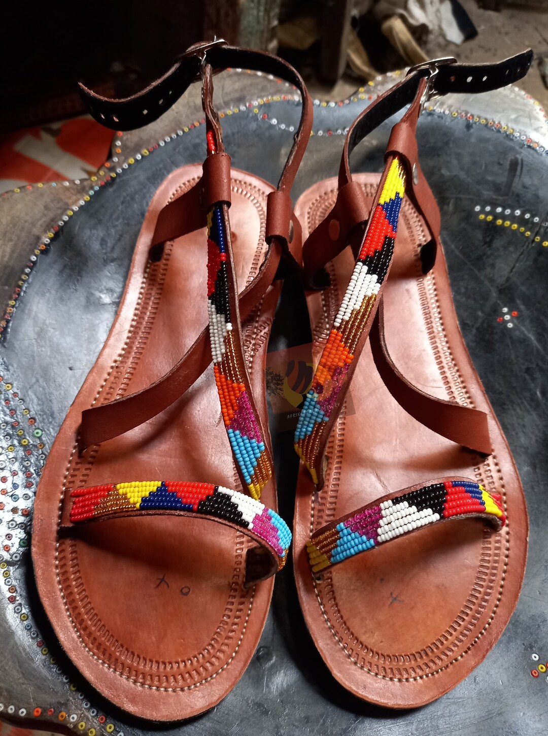 Masai Sandals Beaded Sandals Leather Sandals African Sandals Maasai ...