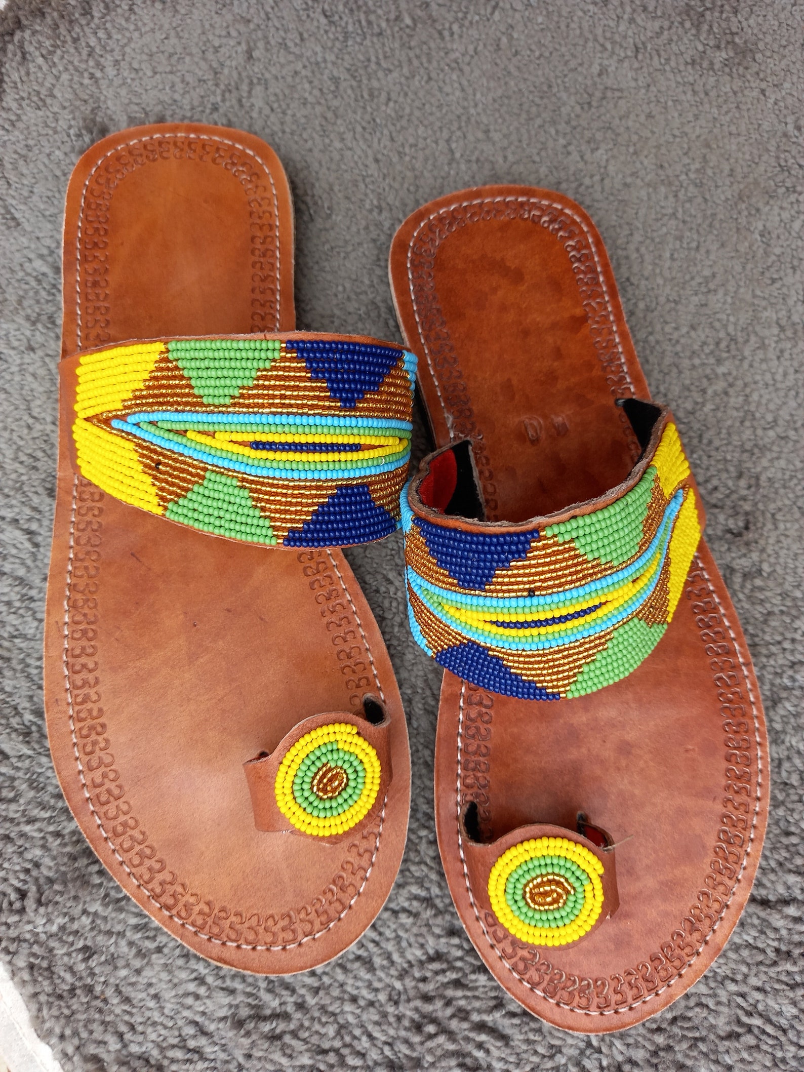 Masai Sandals Beaded Sandals Leather Sandals African - Etsy