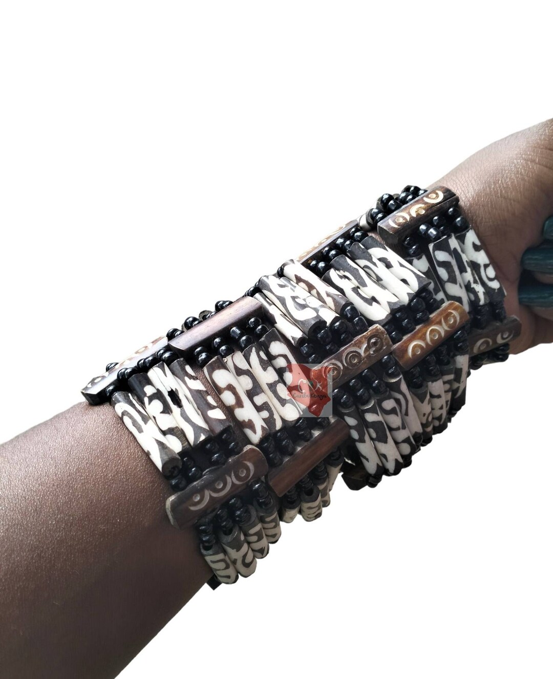 5 Elastic Bracelets,beaded Bracelets,african Bracelets,bone Bracelet ...