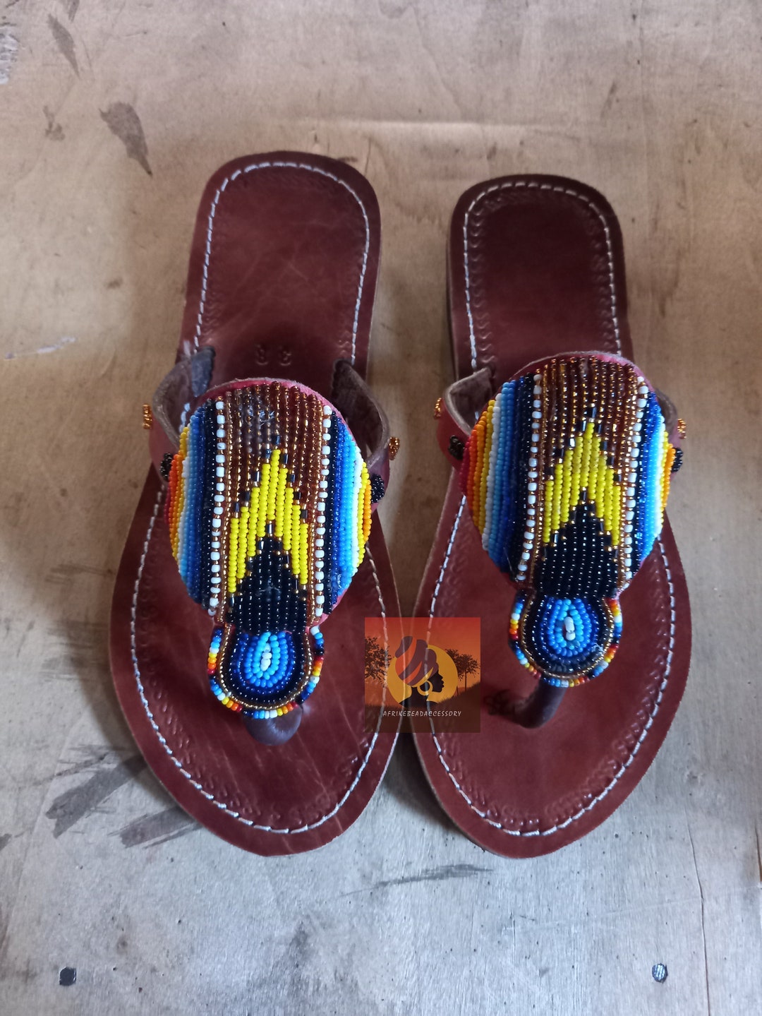 Handmade Sandals Beaded Sandals Leather Sandals Masai Sandals Women ...