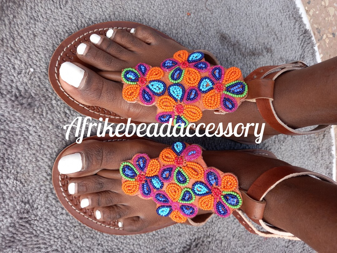 Beaded Sandals, Masai Sandals, African Sandals, Maasai Sandals, Leather ...