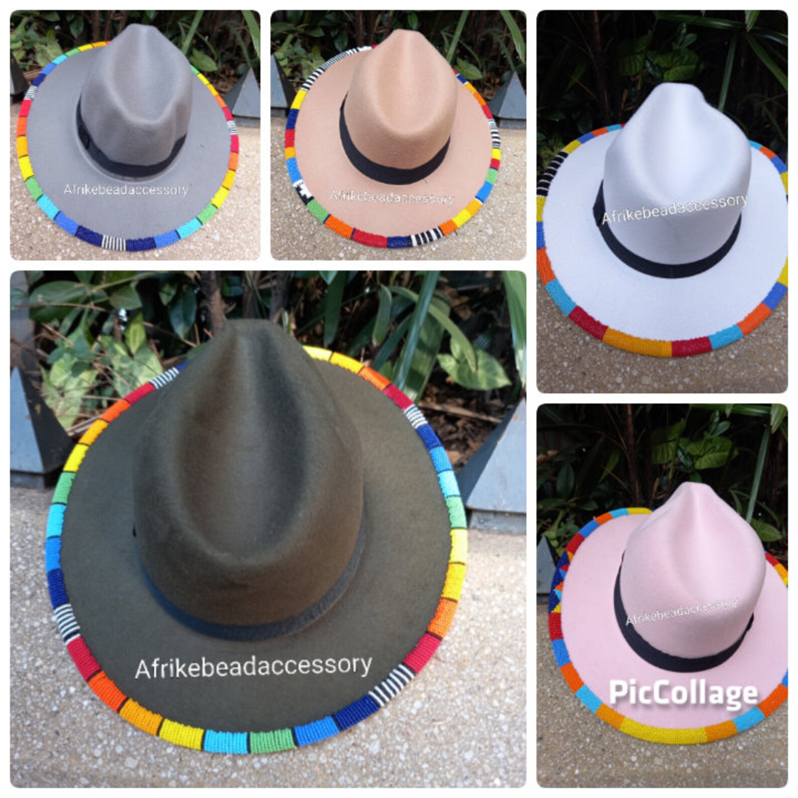 5 Beaded Edged Fedora Free Shipping Fedora African Fedora - Etsy