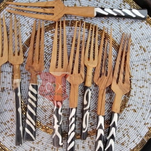 Wooden Forks, African Forks, Handmade Forks, Party Eating Forks ...