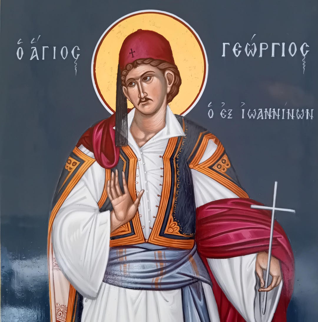 Saint Georgios of Ioannina Original Hand Painted Greek Byzantine ...
