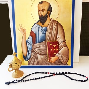 Apostle Paul Icon, Hand Painted Original Greek Byzantine Orthodox Icon ...