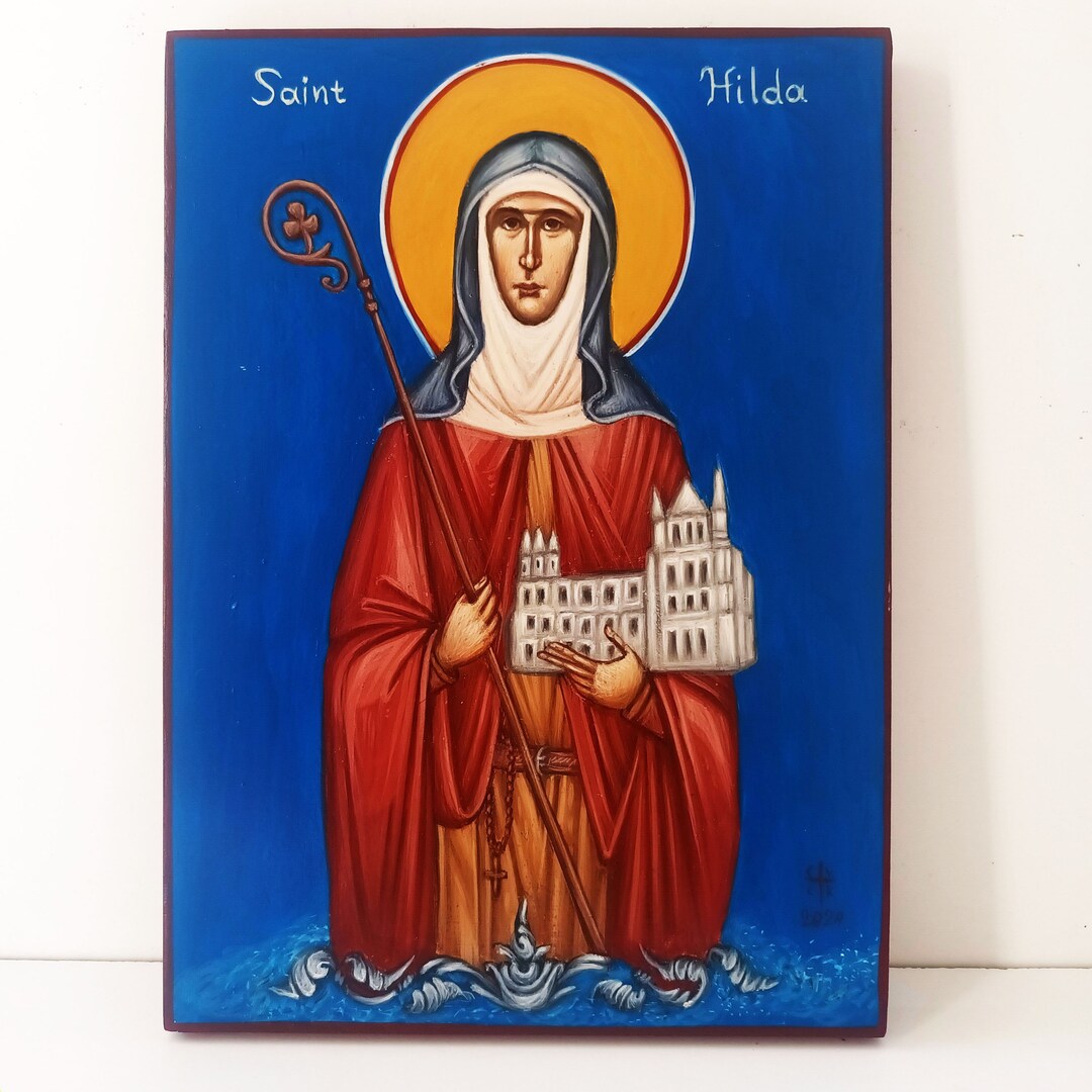 Saint Hilda Icon, Hand-painted Byzantine Art, Orthodox Christian Abbess ...