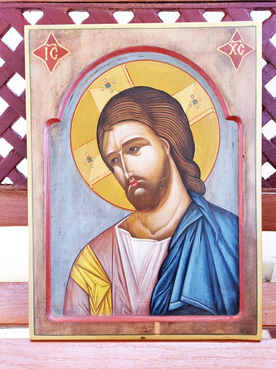 Orthodox Icon Jesus Christ Original Greek Byzantine Painting - Etsy