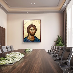 Hand-painted Jesus Christ Greek Byzantine Orthodox Icon on 30x40cm ...