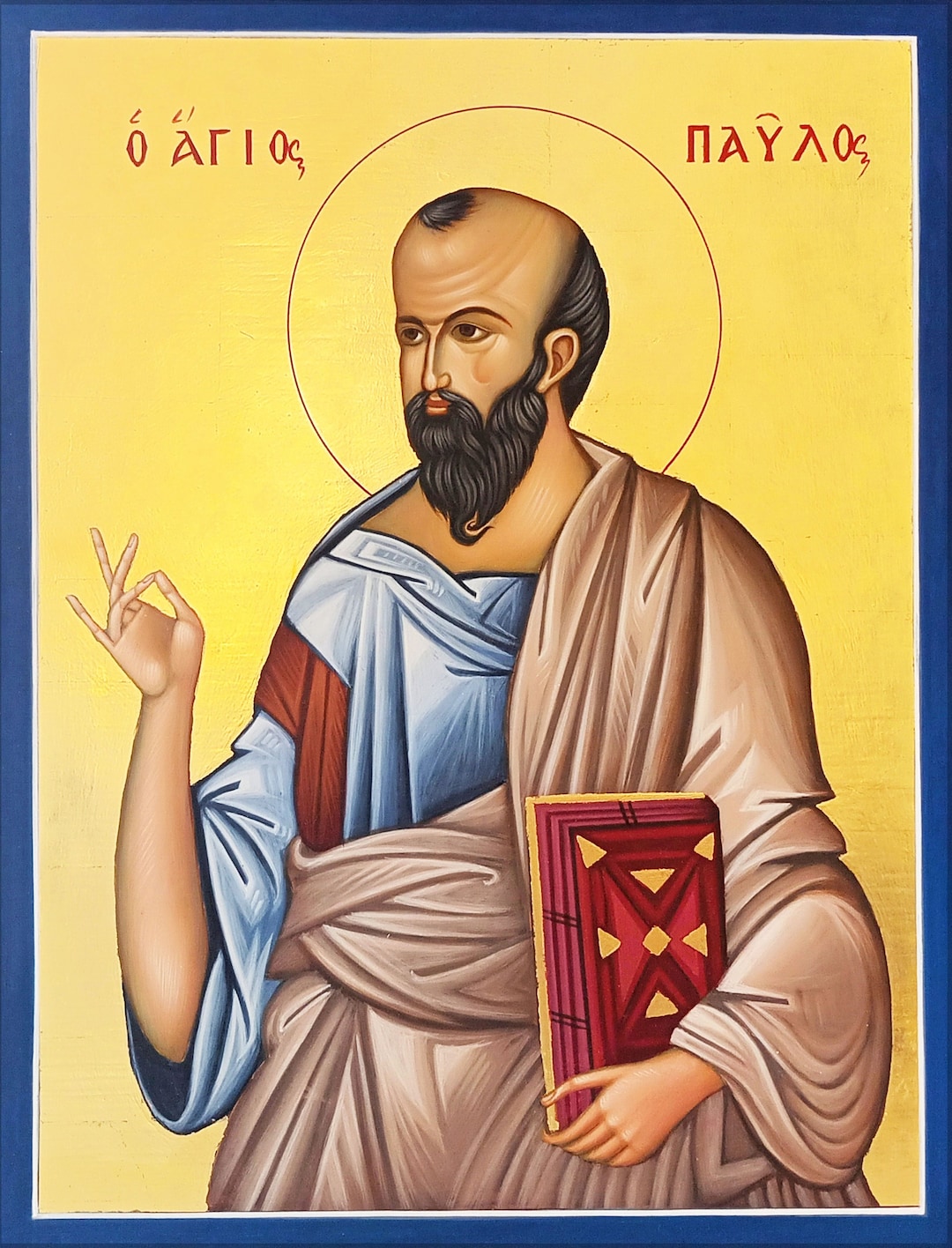 Apostle Paul Icon, Hand Painted Original Greek Byzantine Orthodox Icon ...