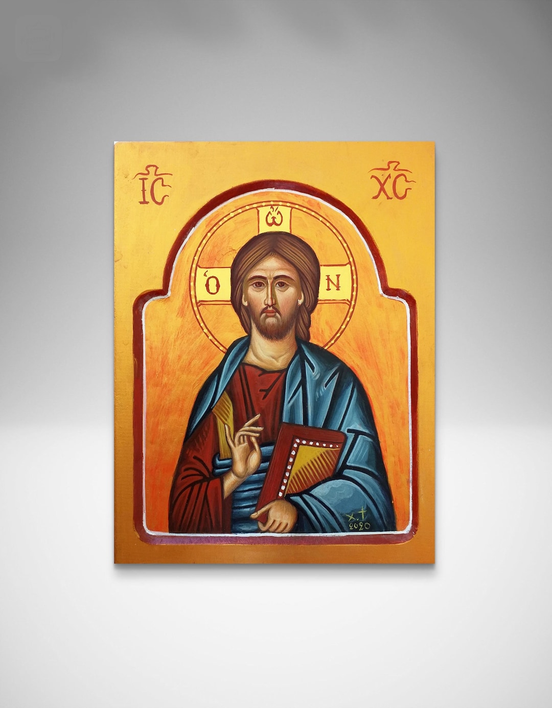 Jesus Christ Icon /hand Painted Greek Orthodox Byzantine Icon/jesus ...
