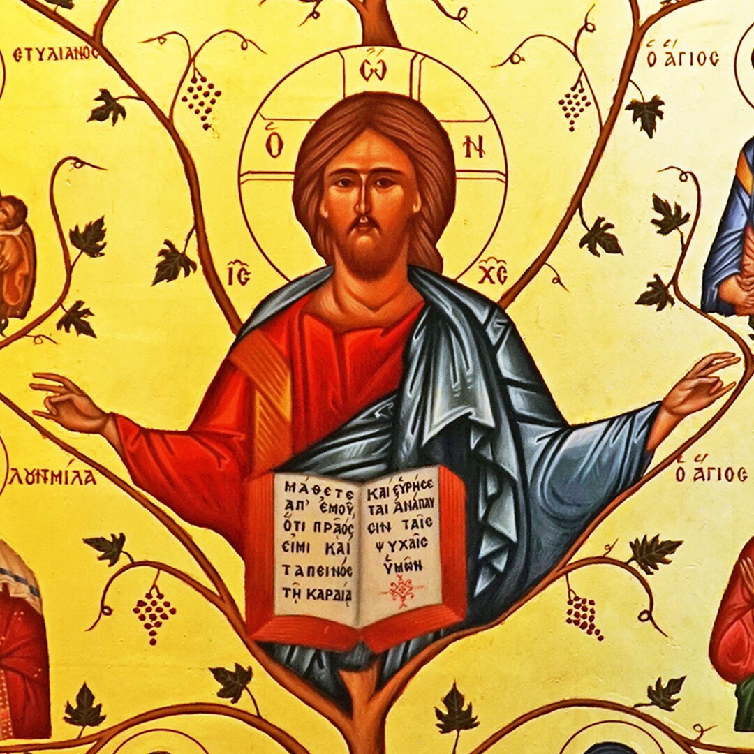 Family Patron Saints Blessed Vine Tree Icon / Jesus Christ & Holy ...