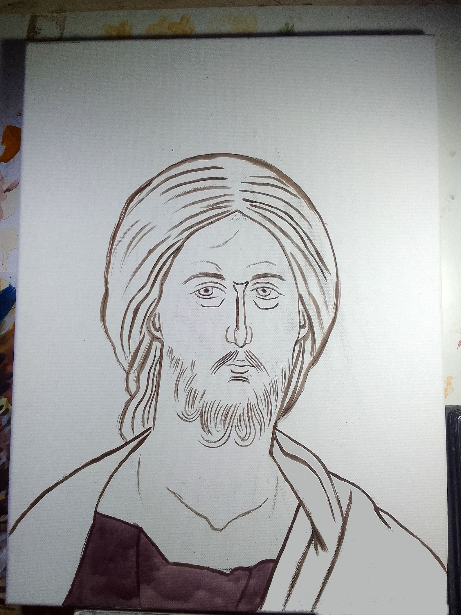 Hand-painted Jesus Christ Greek Byzantine Orthodox Icon on 30x40cm ...